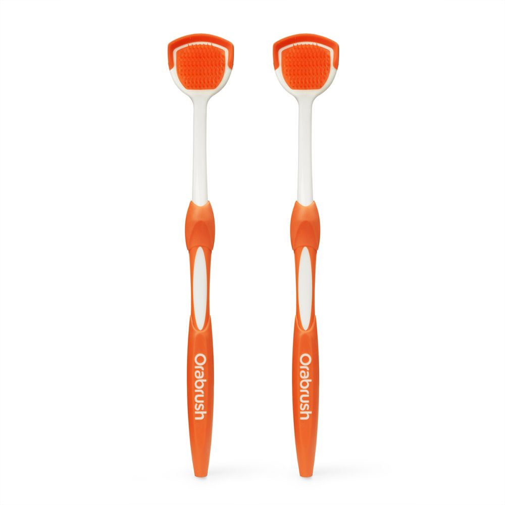 OraBrush 2-Pack Groen | Maakt zelfs de tongwervels schoon